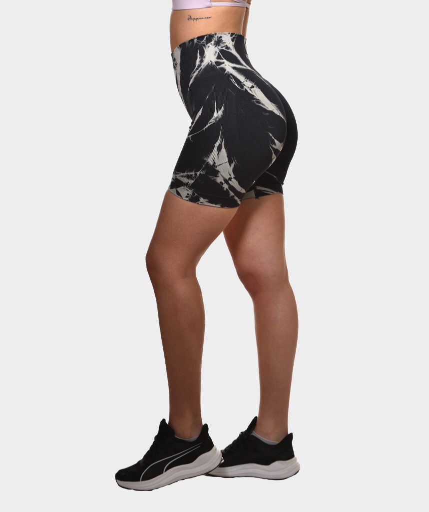 Push-up Shorts Black Marble - Fitroom
