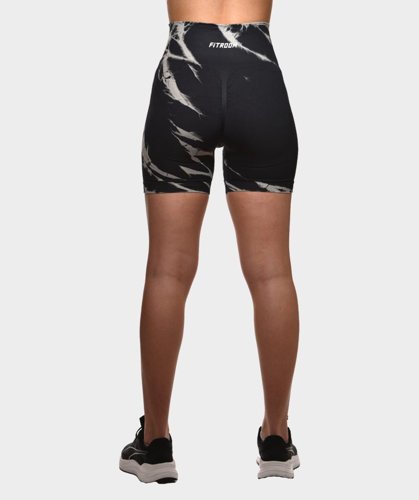 Push-up Shorts Black Marble - Fitroom